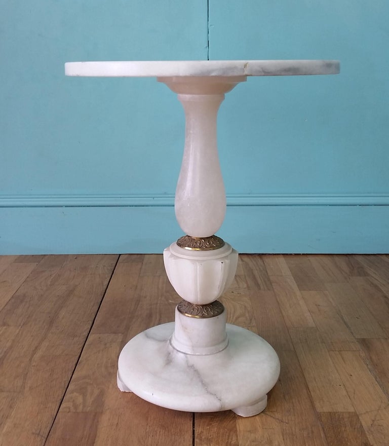 Spanish Mid Century Alabaster Side Table at 1stDibs