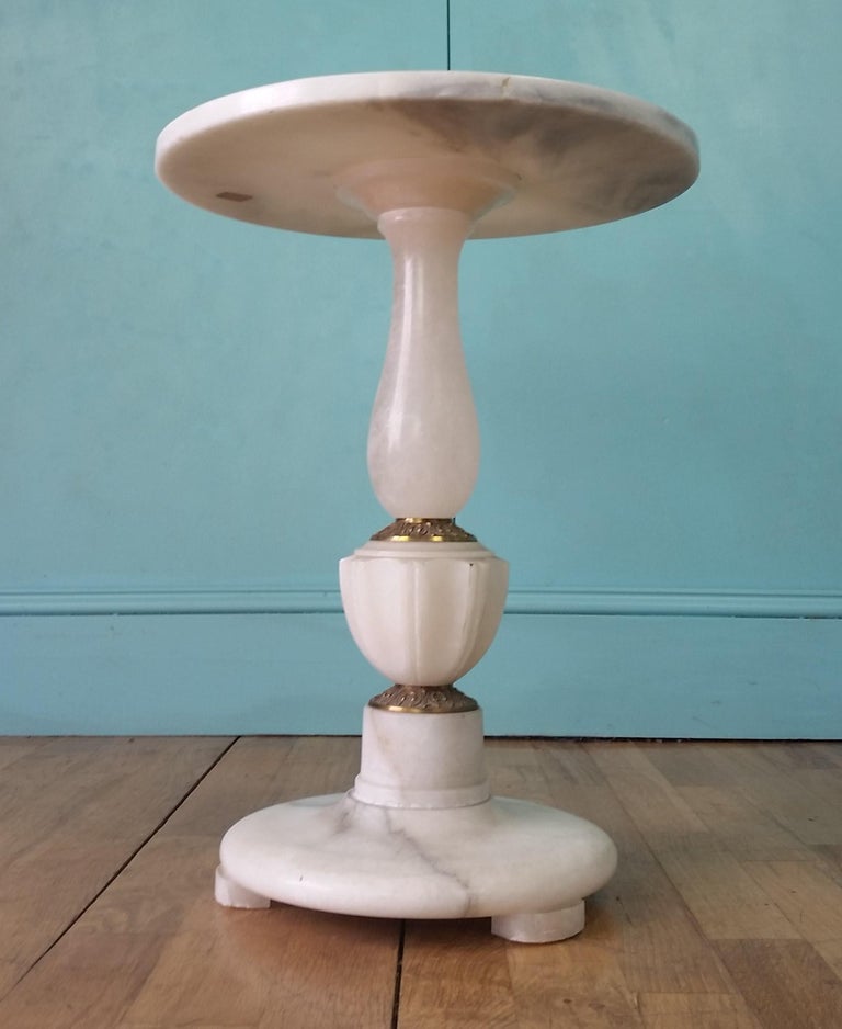 Spanish Mid Century Alabaster Side Table at 1stDibs