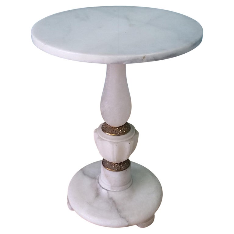 Spanish Mid Century Alabaster Side Table at 1stDibs
