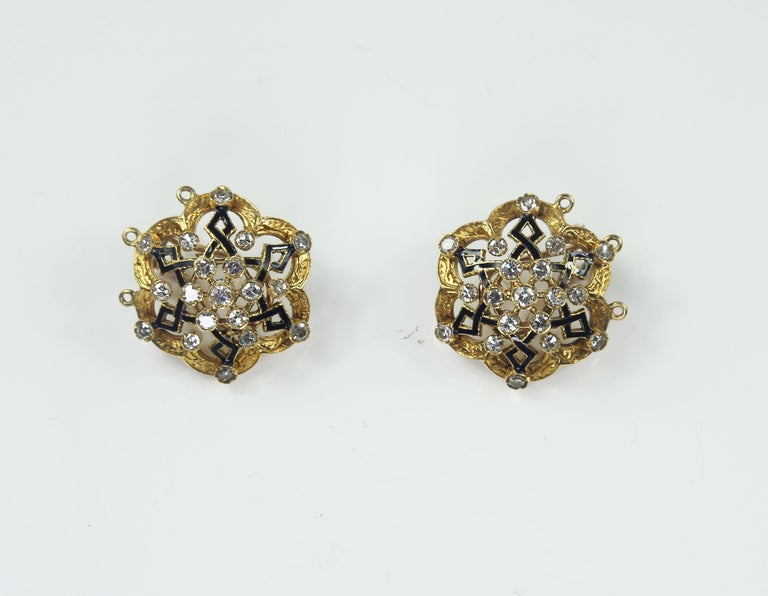 Spanish Neo Renaissance Set of Brooch and Earrings in 18 Karat Gold at ...