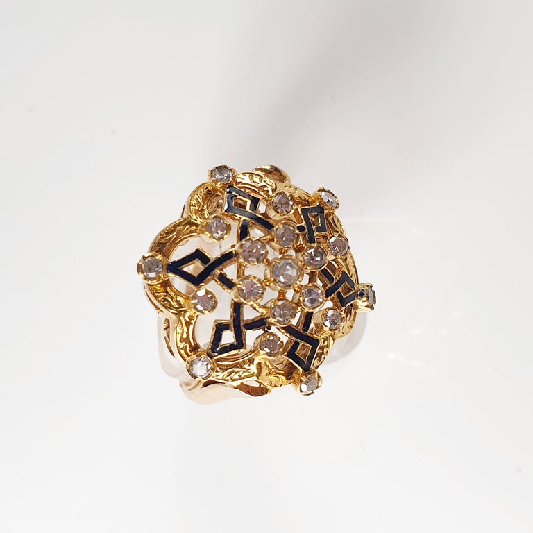 Spanish Neo-Renaissance Set Ring and Bracelet in 18 Karat Gold ...