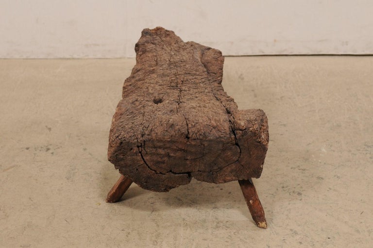 Spanish Petite-Sized Knobby Live-Edge Burl Wood Table or Stool on Limb ...