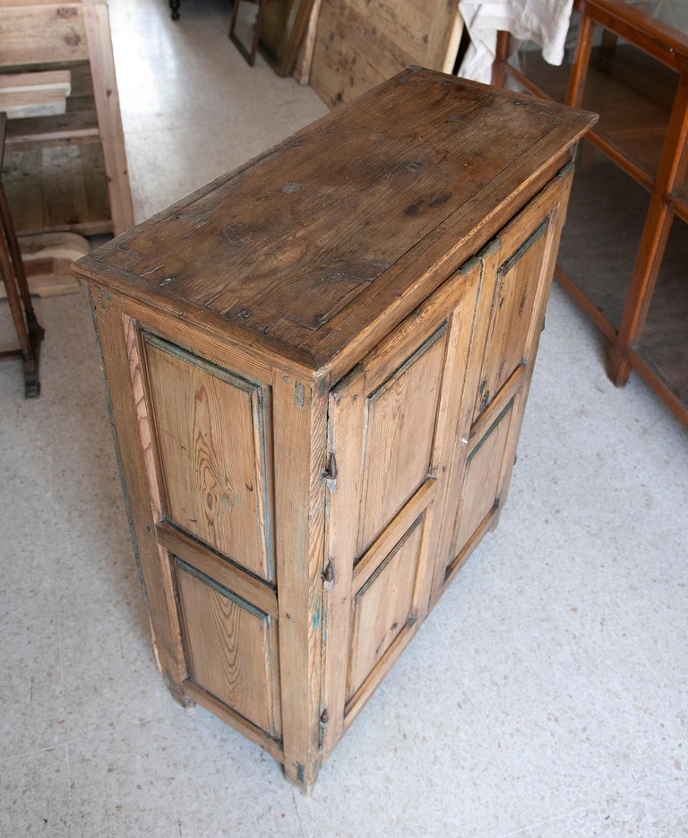 Spanish Pinewood Kitchen Cupboard-Cabinet with Doors For Sale at 1stDibs