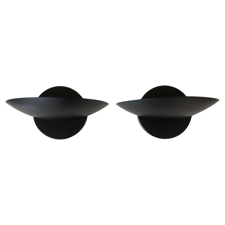 Spanish Postmodern Black Wall Sconces by Estiluz, Barcelona, 1980s For ...
