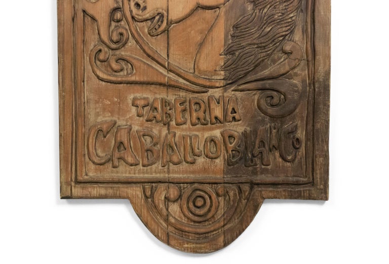 Spanish Provincial Style Carved Horse Head Wall Plaque Sign For Sale at ...