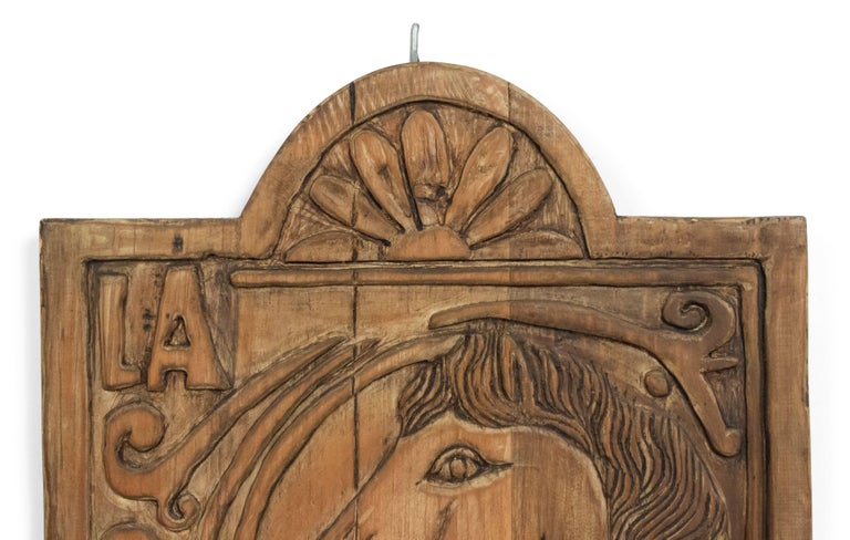 Spanish Provincial Style Carved Horse Head Wall Plaque Sign For Sale at ...
