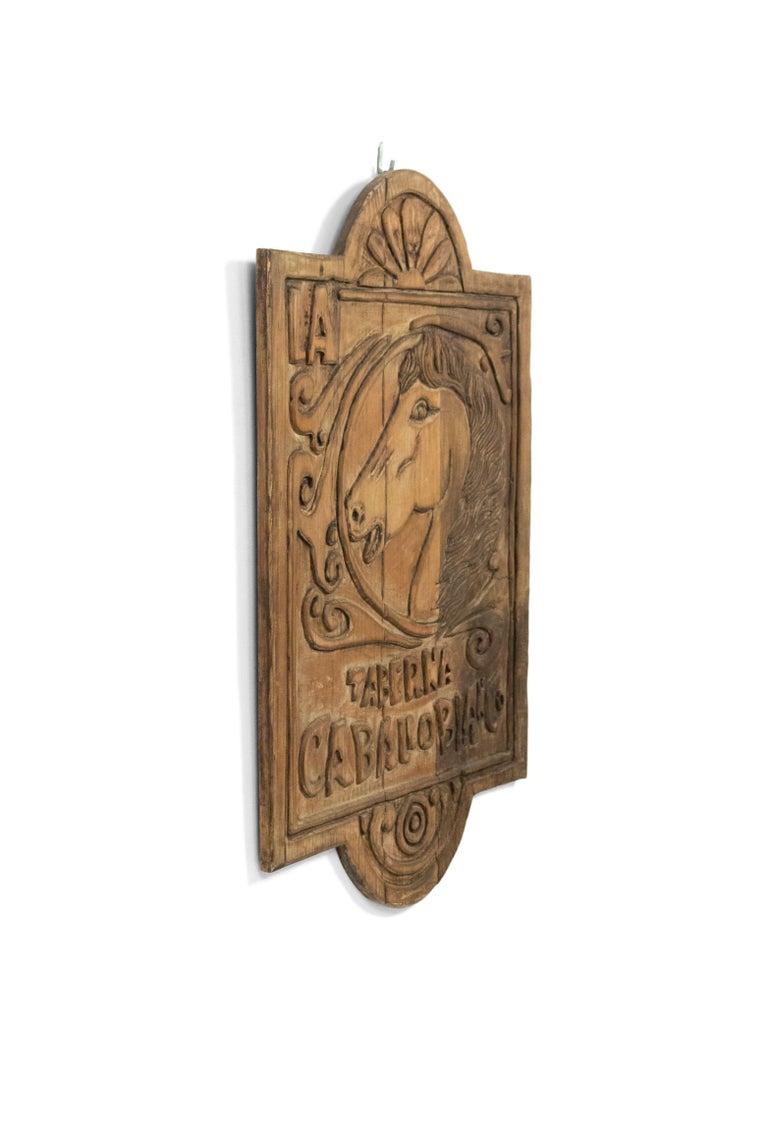 Spanish Provincial Style Carved Horse Head Wall Plaque Sign For Sale at ...