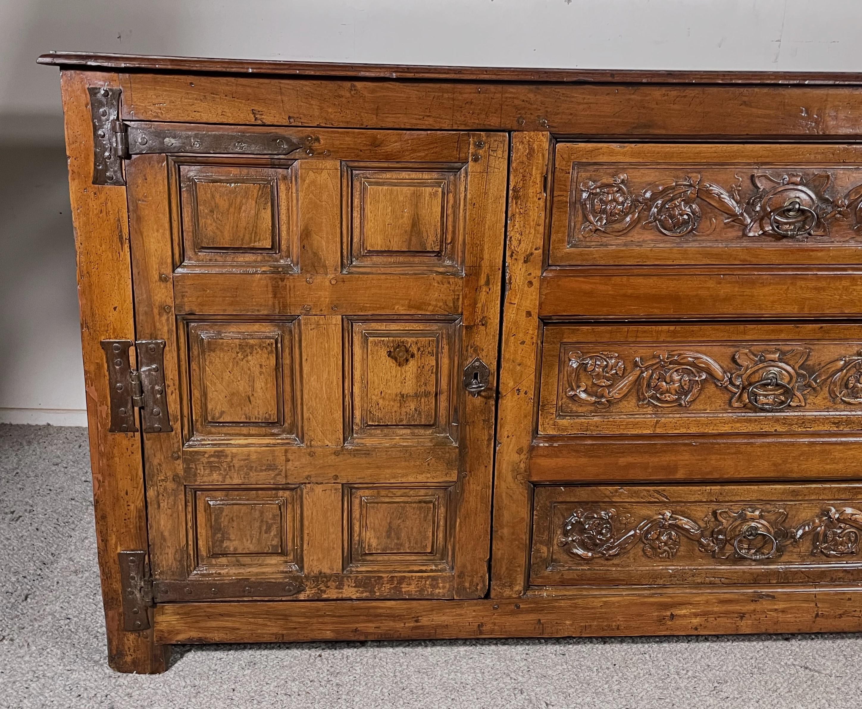 Spanish Renaissance Sacristy Buffet / Credenza in Walnut from the ...