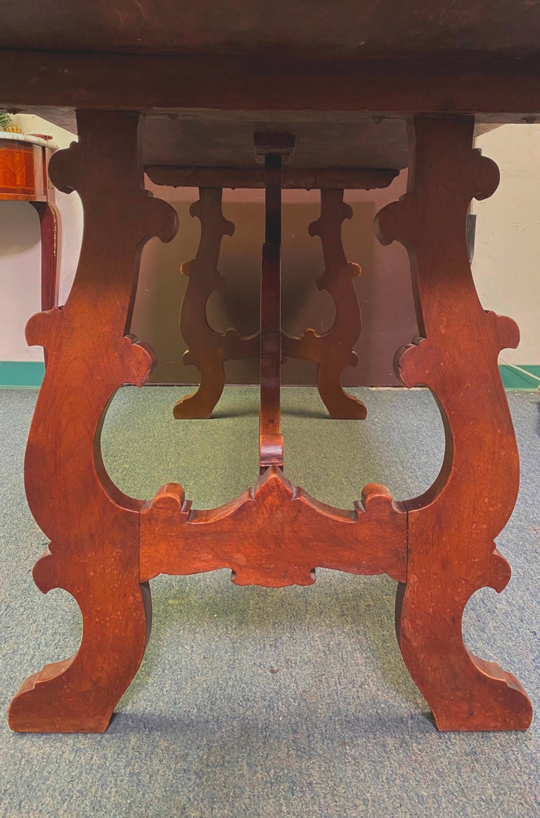 Spanish Renaissance Style Walnut Trestle Table, Late 19 Century at 1stDibs