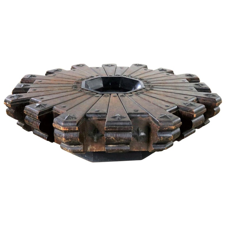 Spanish Revival Style Rustic Octagon Pinwheel Large Coffee Table Artes ...
