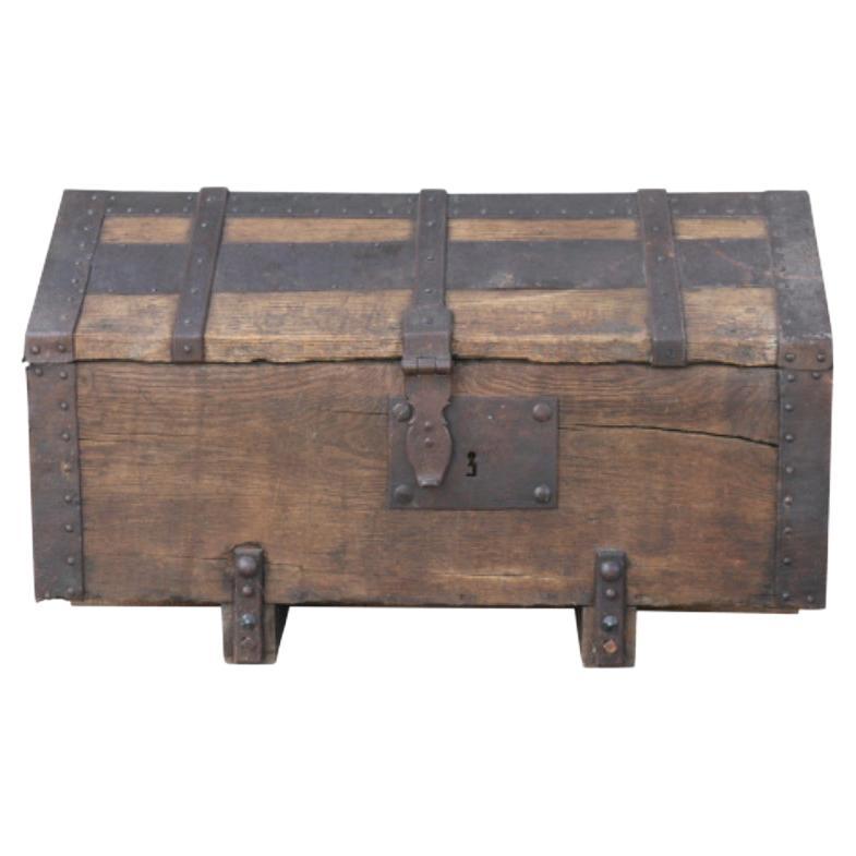 Rustic Black Forest Walnut Trunk For Sale at 1stDibs
