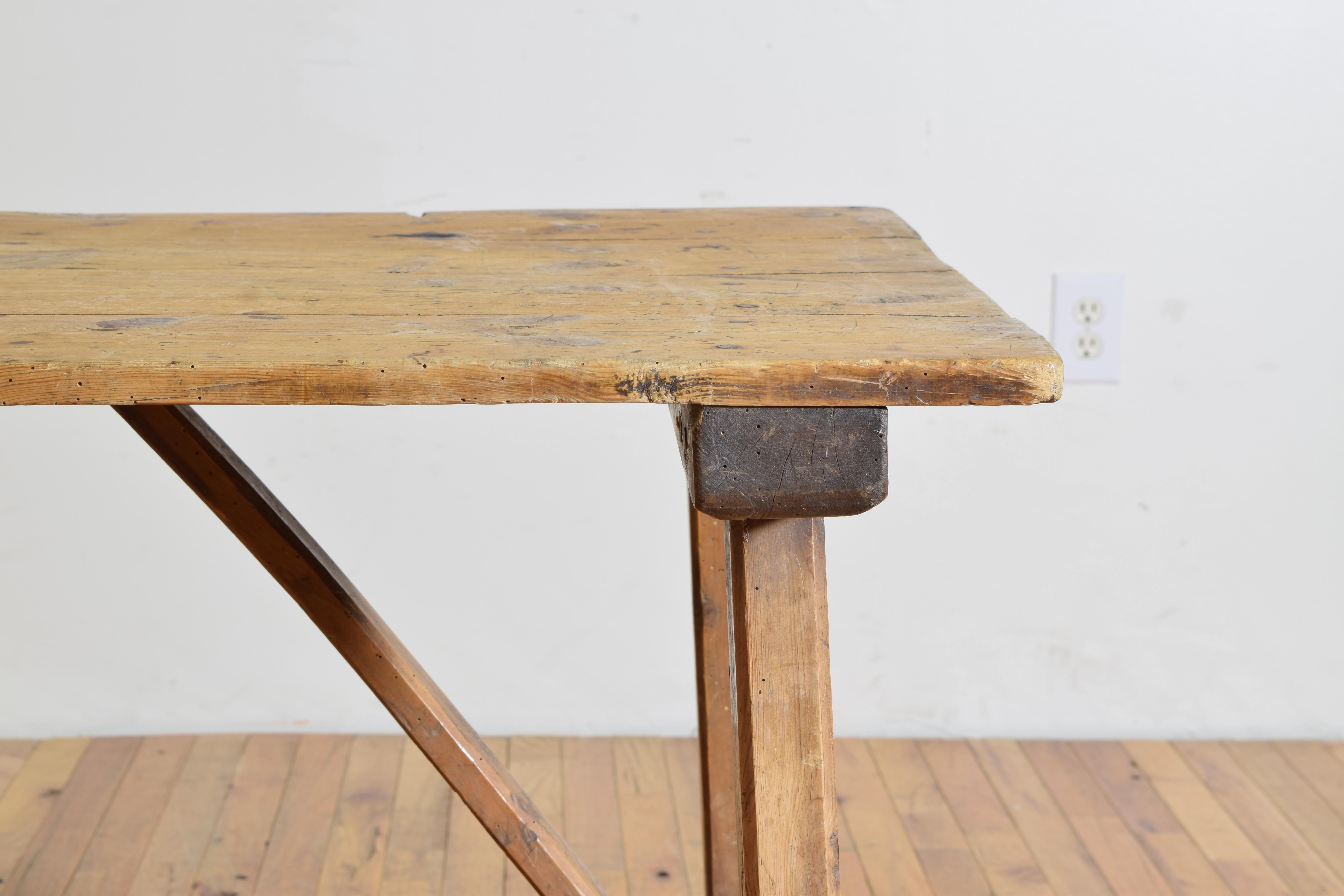 Spanish Rustic Pinewood Trestle Table, early 19th century For Sale at ...