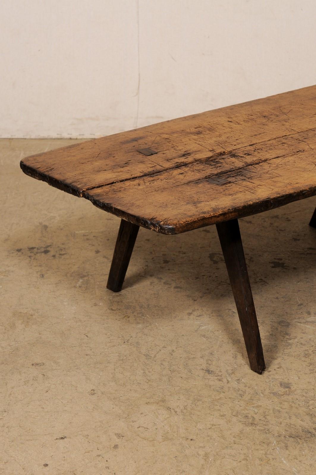 Spanish Rustic Wooden Coffee Table, 19th Century For Sale at 1stDibs