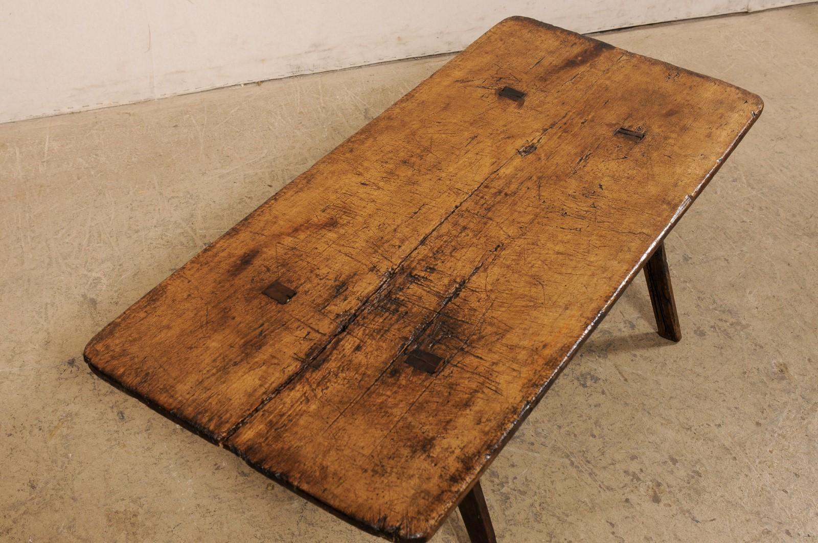 Spanish Rustic Wooden Coffee Table, 19th Century For Sale at 1stDibs