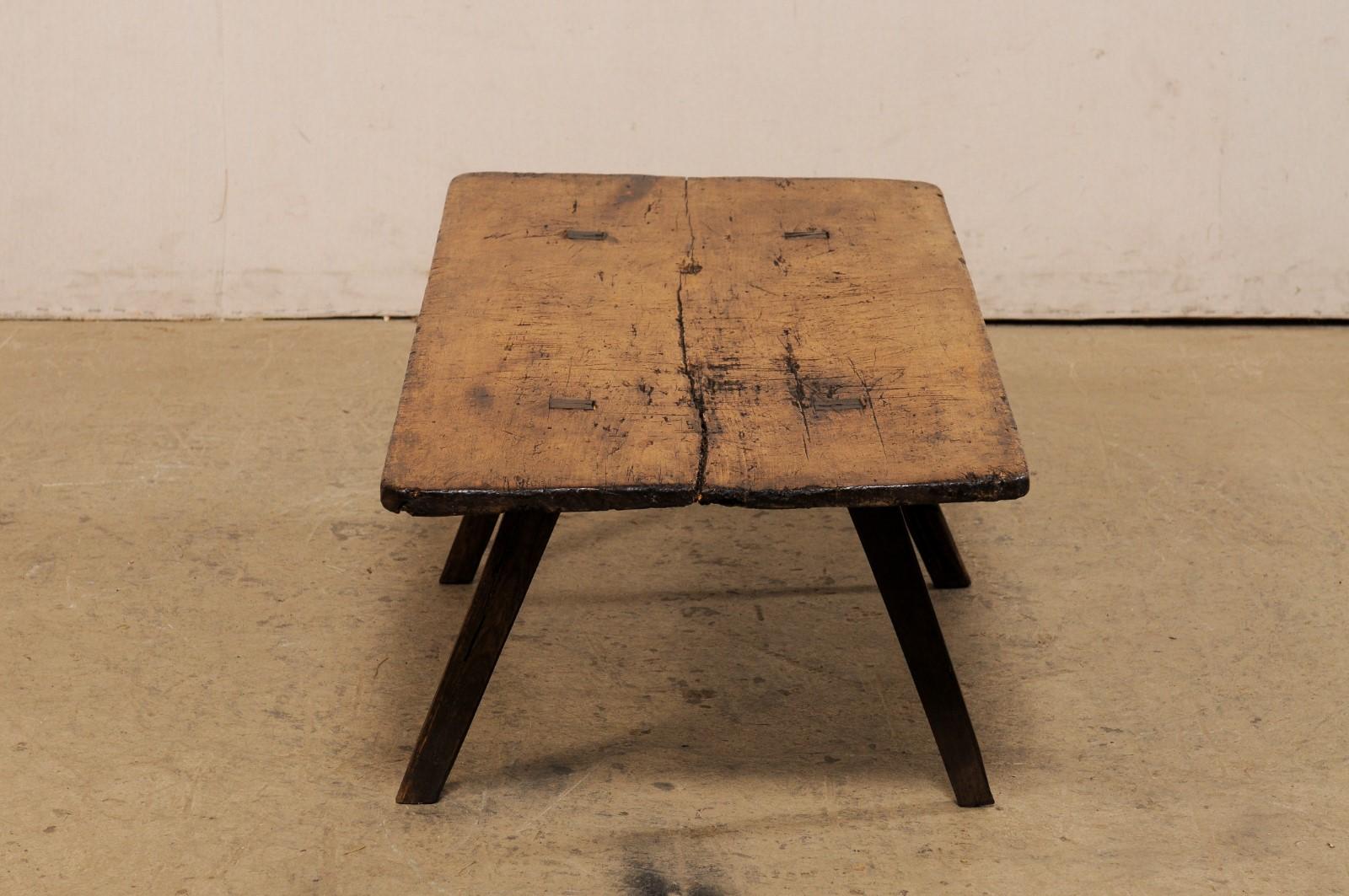 Spanish Rustic Wooden Coffee Table, 19th Century For Sale at 1stDibs