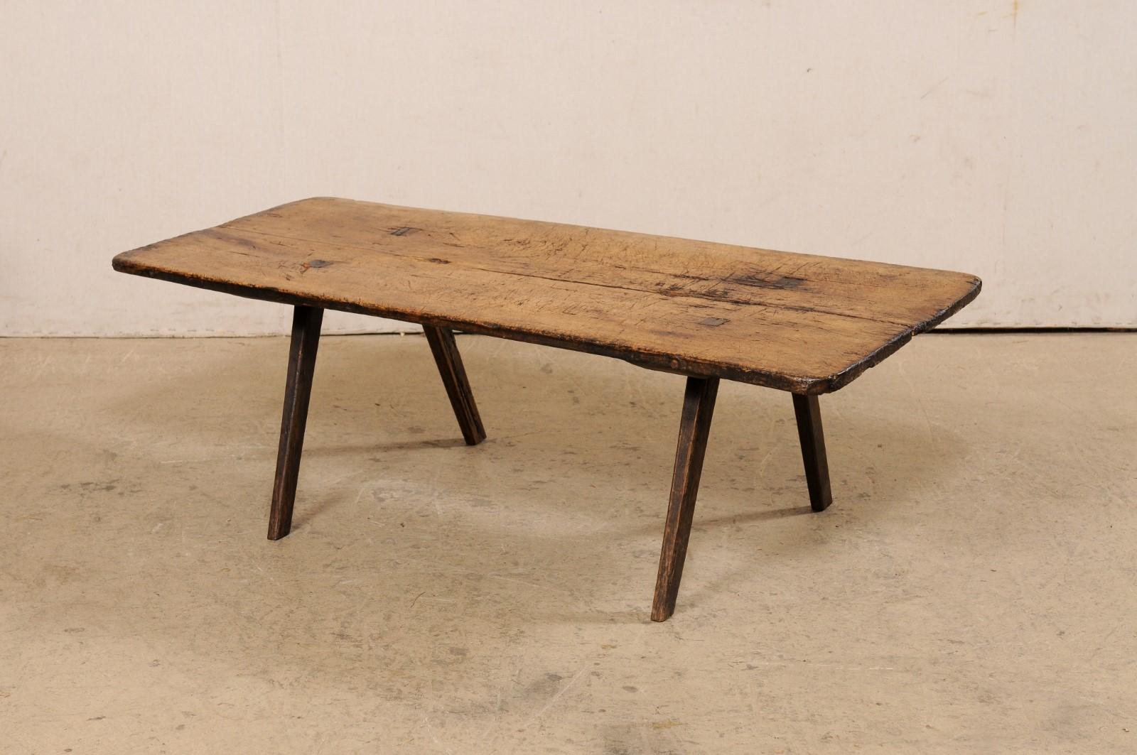 Spanish Rustic Wooden Coffee Table, 19th Century For Sale at 1stDibs