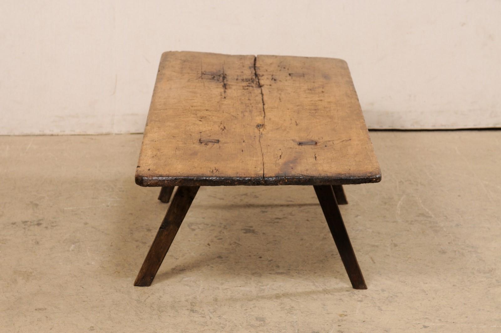 Spanish Rustic Wooden Coffee Table, 19th Century For Sale at 1stDibs