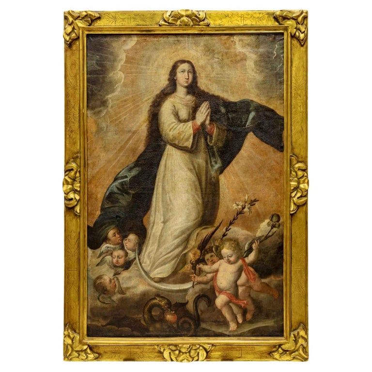 SPANISH SCHOOL 17th Century " Immaculate " For Sale at 1stDibs