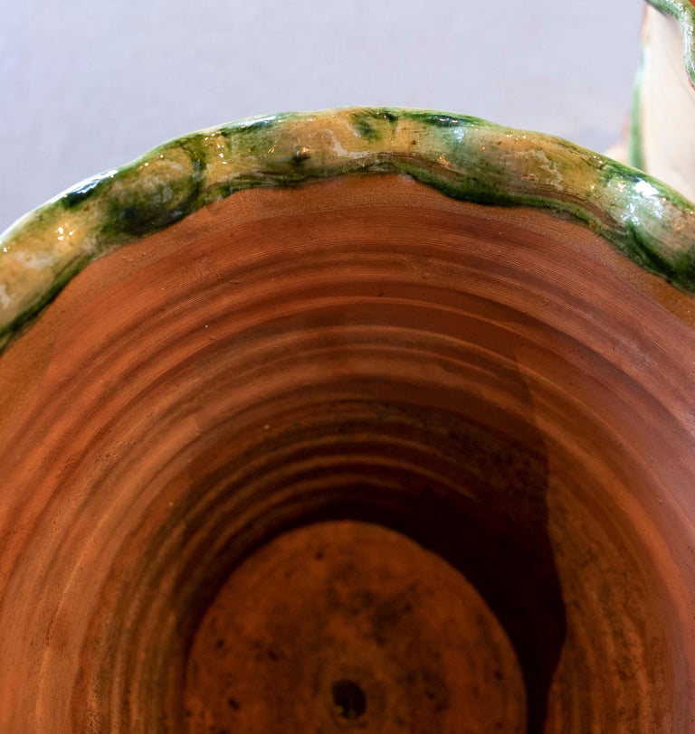 Spanish Set of Six Andalusian Ceramic Pots Glazed with Plate For Sale ...