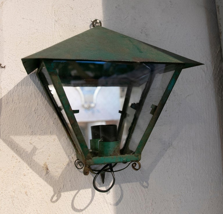 Spanish Set of Three Iron Wall Lanterns For Sale at 1stDibs