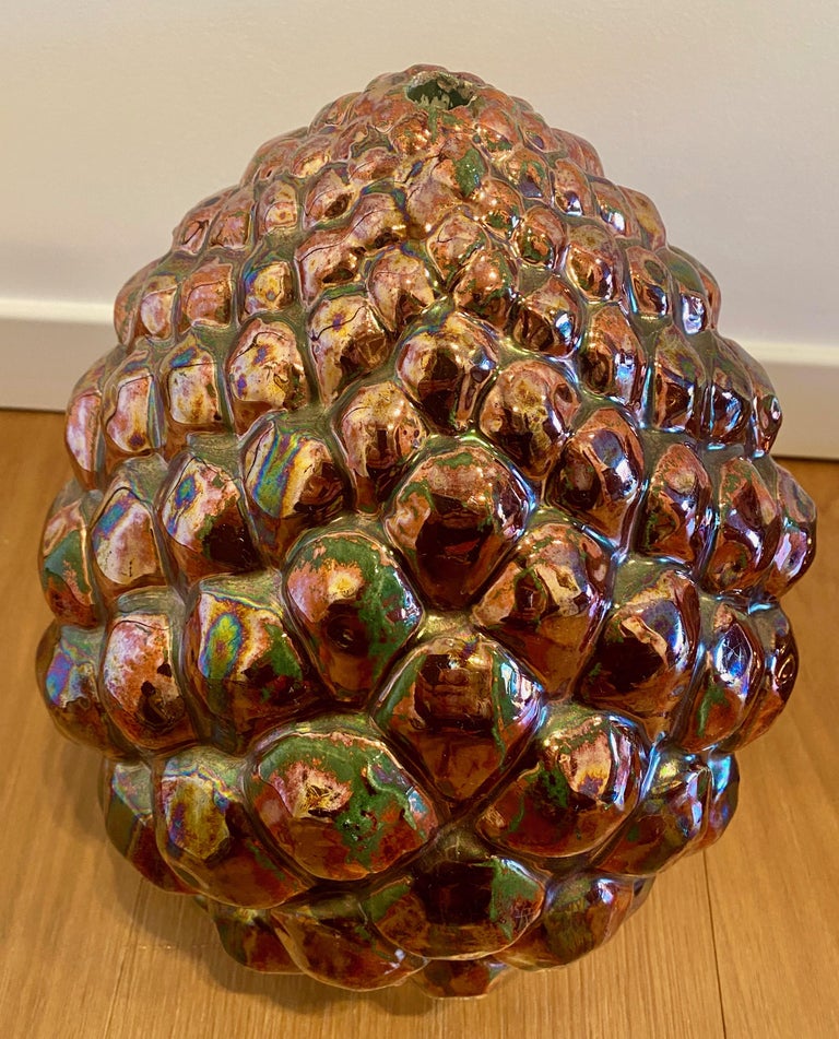 Spanish Sevillian Lustreware Triana Pottery Pine Cone, Late 19th ...
