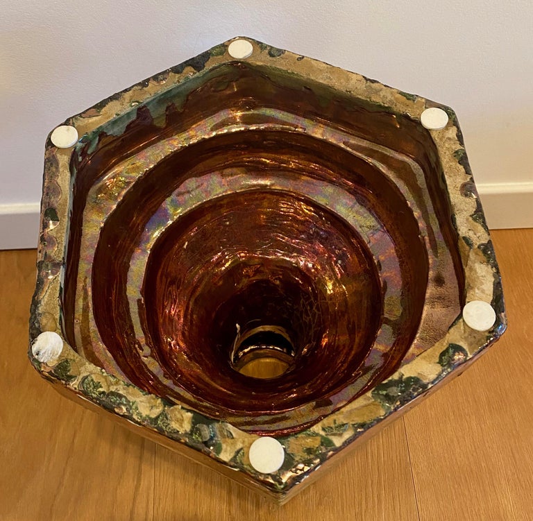 Spanish Sevillian Lustreware Triana Pottery Pine Cone, Late 19th ...
