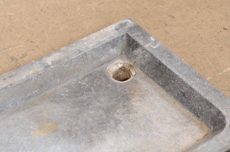 Spanish Shallow-Basin Blue-Stone Sink in Rectangular-Shape, Early 20th ...
