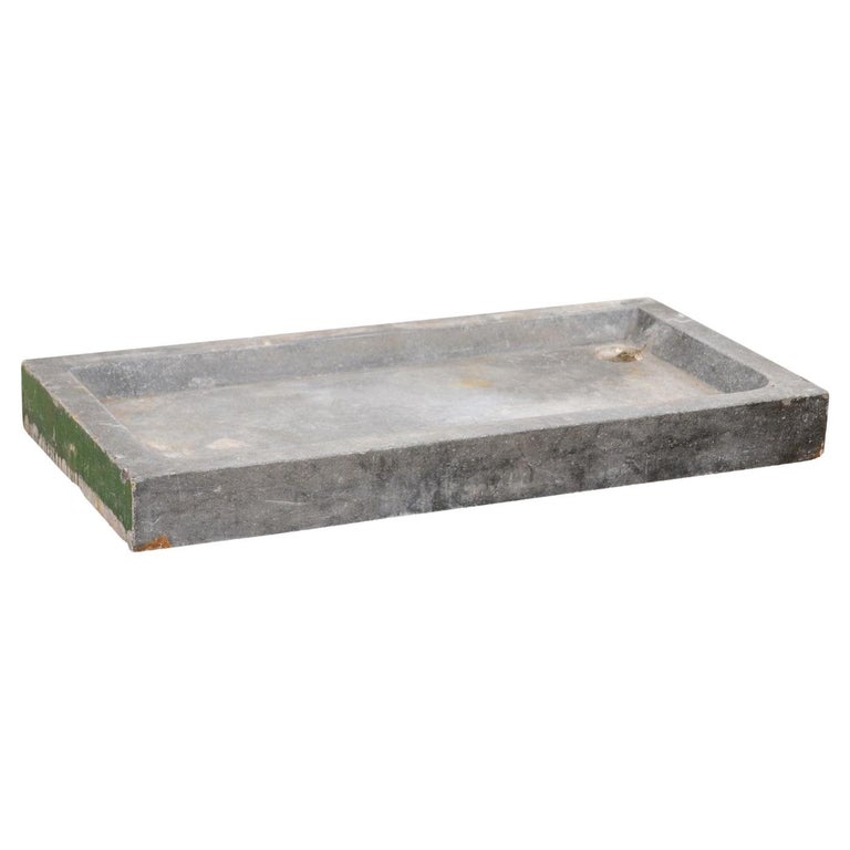Spanish Shallow-Basin Blue-Stone Sink in Rectangular-Shape, Early 20th ...