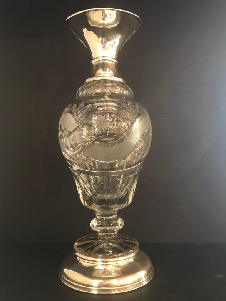 Spanish Silver and Glass Jug For Sale at 1stDibs