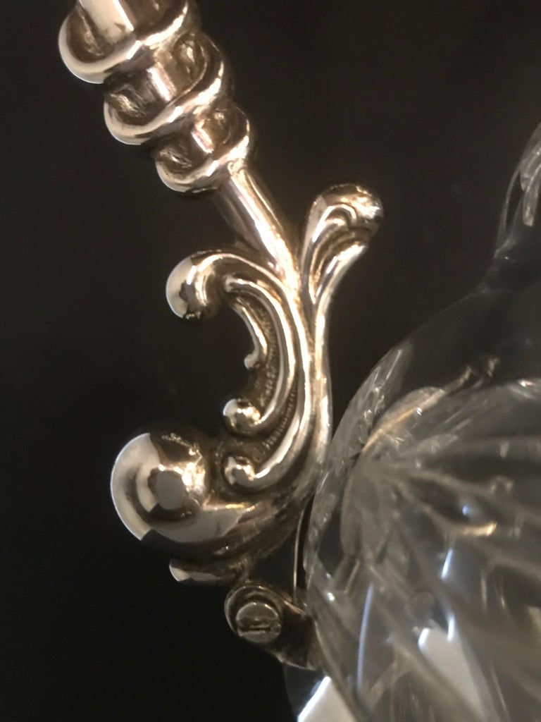 Spanish Silver and Glass Jug For Sale at 1stDibs