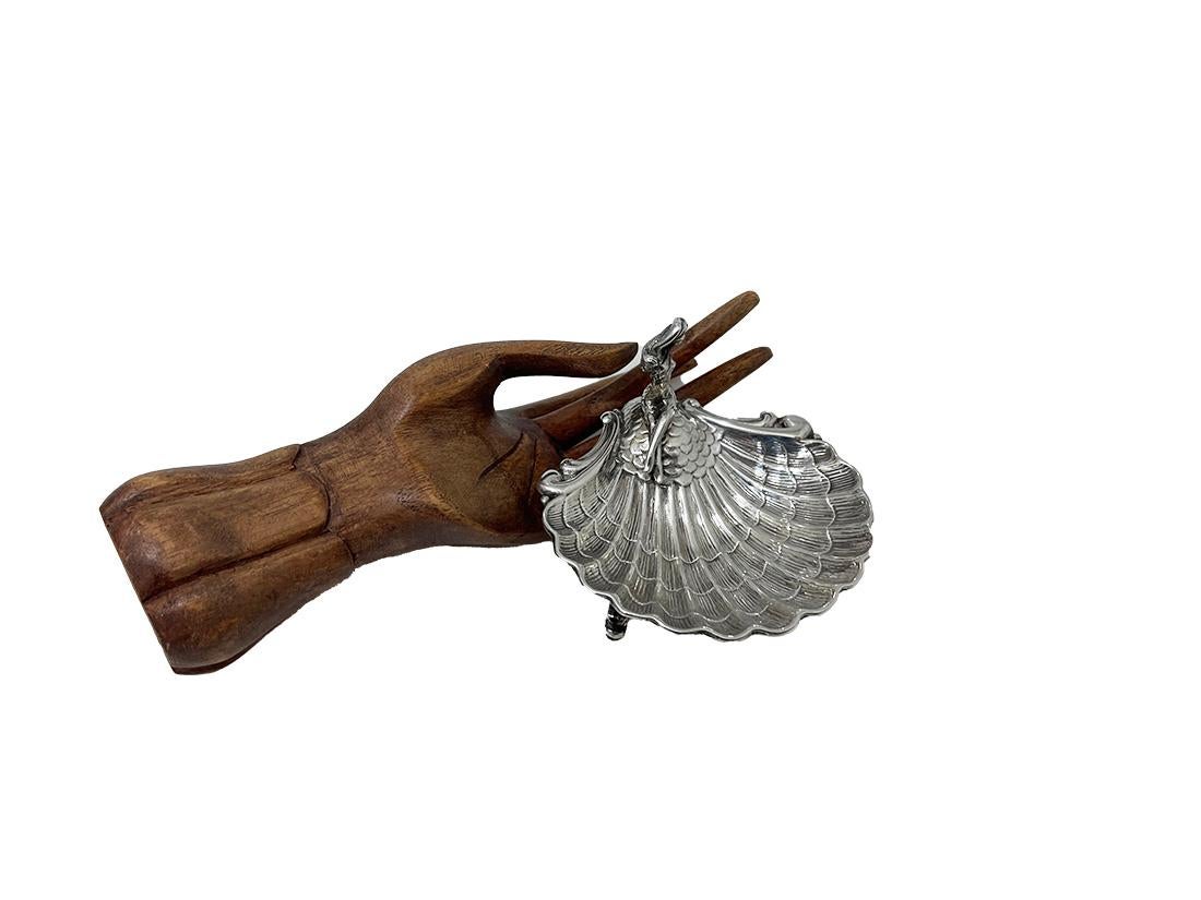 Spanish small silver shell dish, 1970s For Sale at 1stDibs