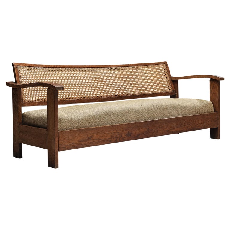 Josep Palau Oller Spanish Sofa in Oak and Cane For Sale at 1stDibs