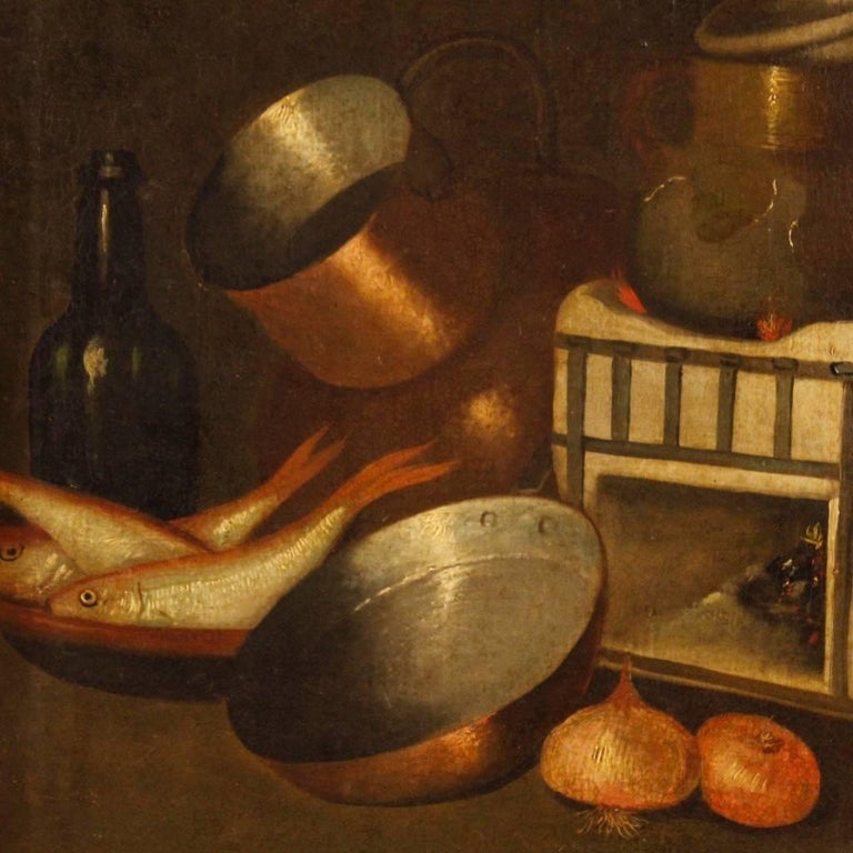 Spanish Still Life Painting Oil on Canvas with Gilt Frame from 20th ...