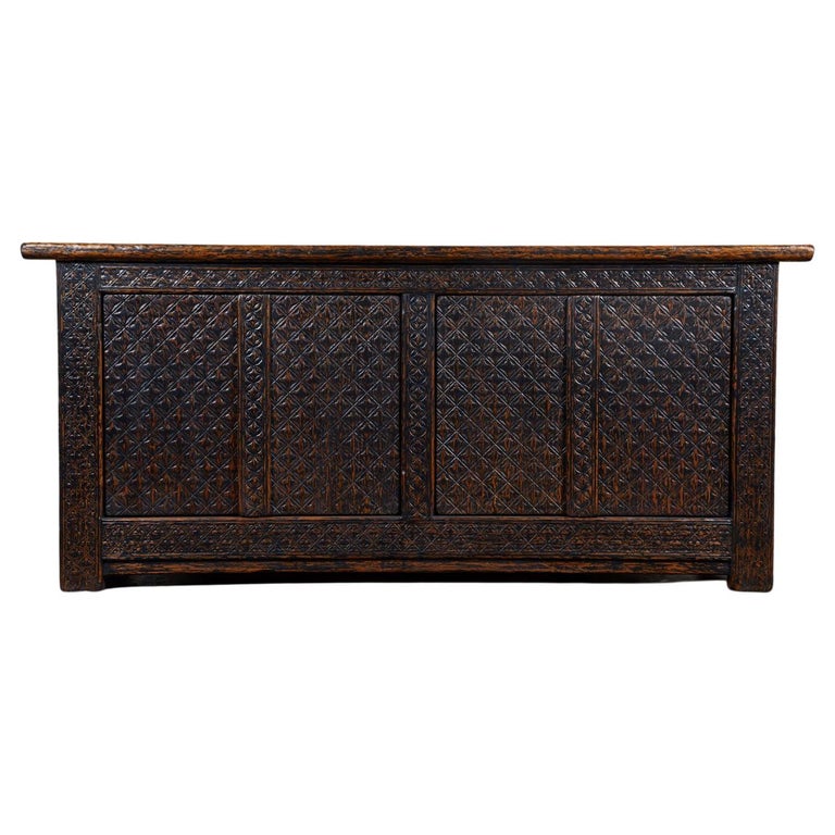 Spanish Style Sideboard with Carved Doors at 1stDibs