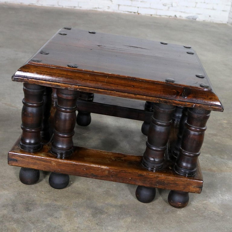 Spanish Style Square End Table with Nailheads by Artes De Mexico ...