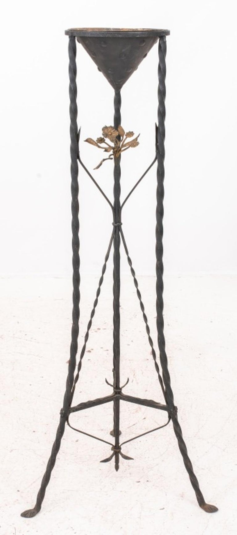Spanish Style Wrought Iron Plant Stand For Sale at 1stDibs