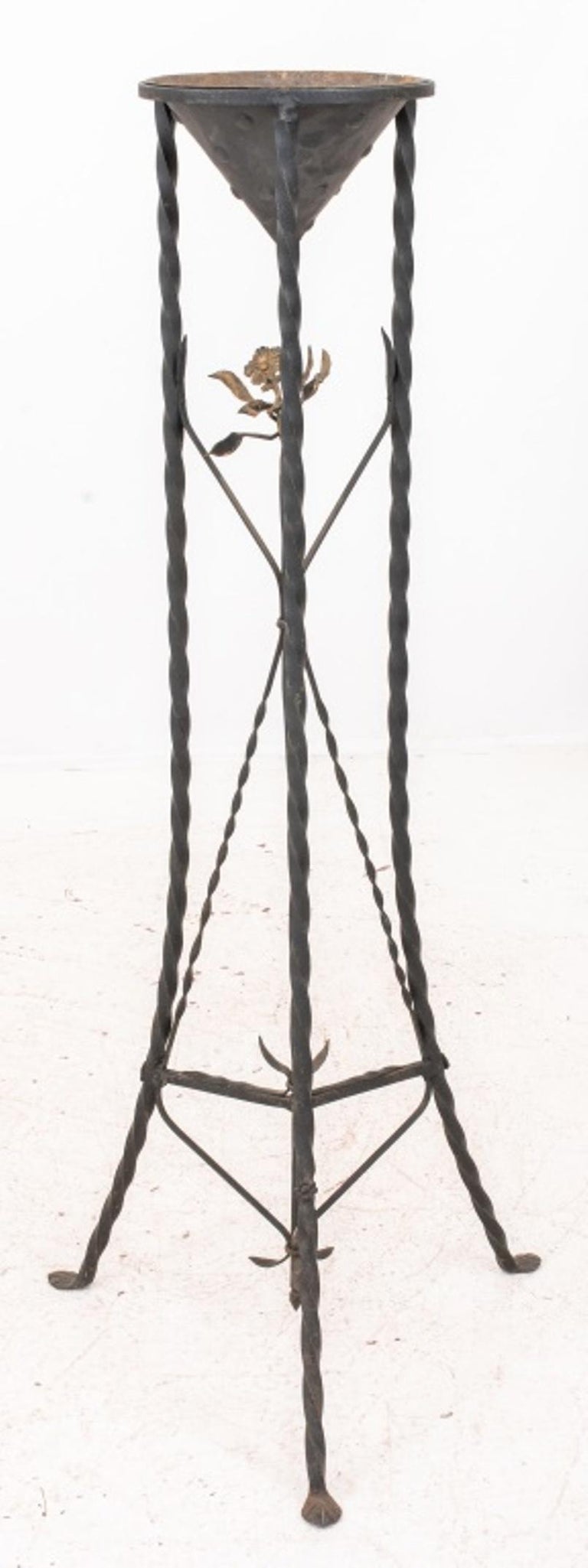 Spanish Style Wrought Iron Plant Stand For Sale at 1stDibs