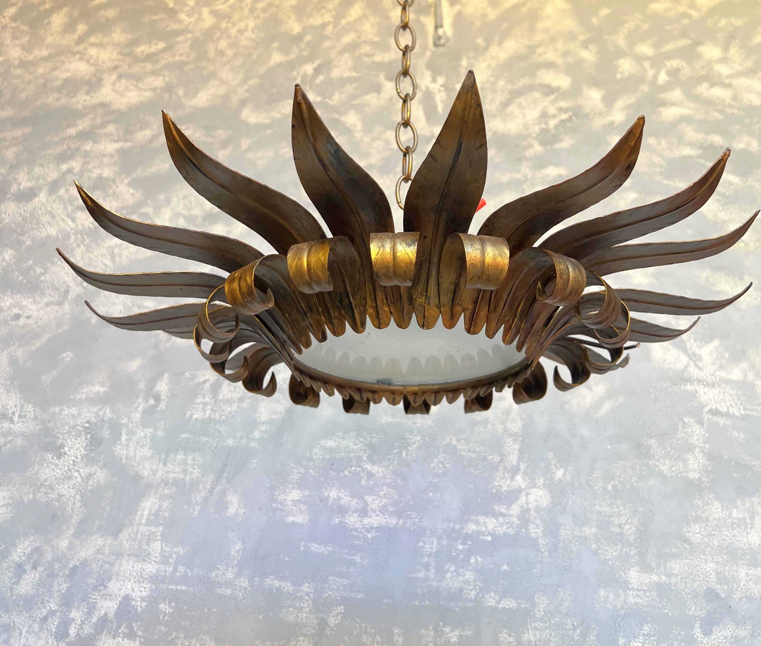 Spanish Sunburst Flush Mount Ceiling Fixturea Large Flush Mount Ceiling ...