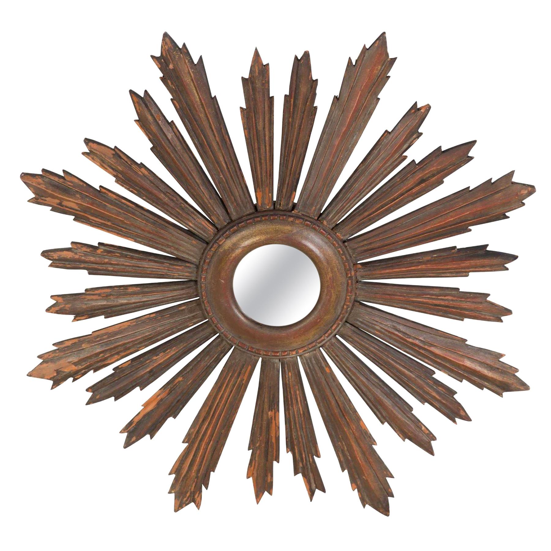 Beveled glass sunburst mirrors at 1stdibs