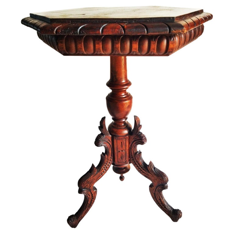 A 19th Century Spanish Occasional Table Gueridon Three Caved Legs For ...