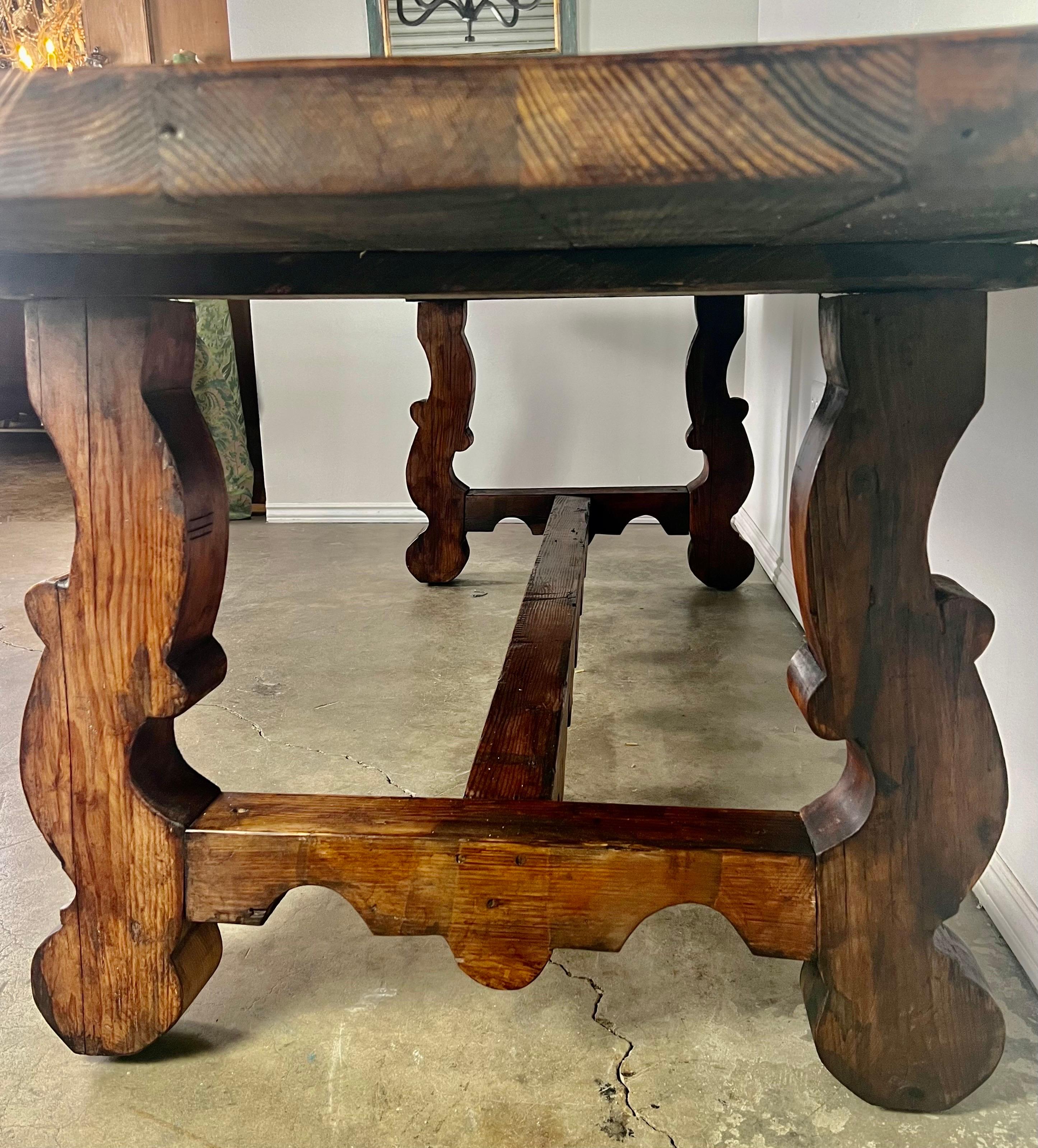 Spanish Trestle Style Dining Table, circa 1900s For Sale at 1stDibs