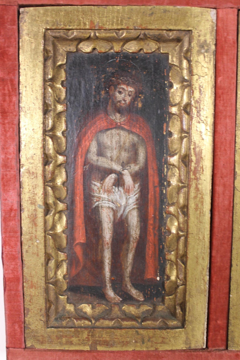 Spanish Tryptique 17th Century Oil on Wood at 1stDibs