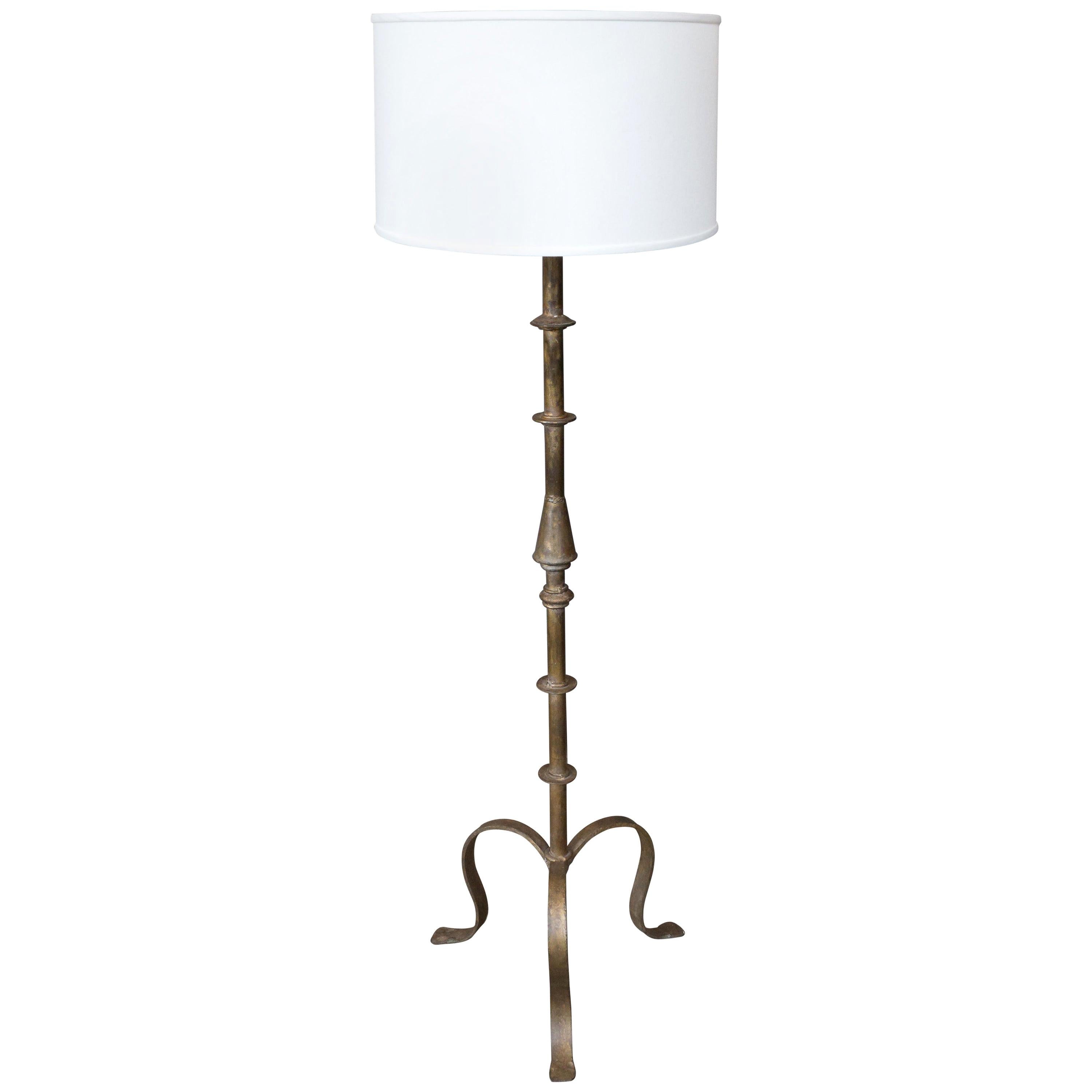 Wrought Iron Lamp With Capiz Lampshade For Sale at 1stDibs