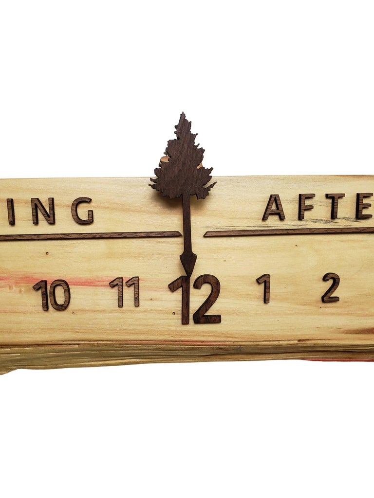 Spark: 3-foot Box Elder and Walnut Linear Clock For Sale at 1stDibs