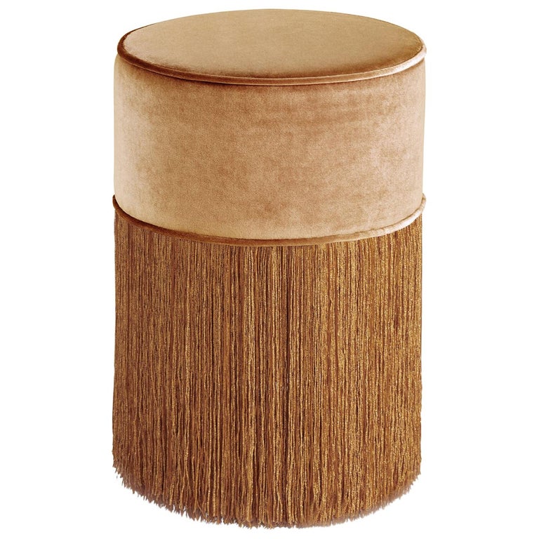 Sparkle Copper Pouf with Copper Fringe For Sale at 1stDibs | pouf with ...
