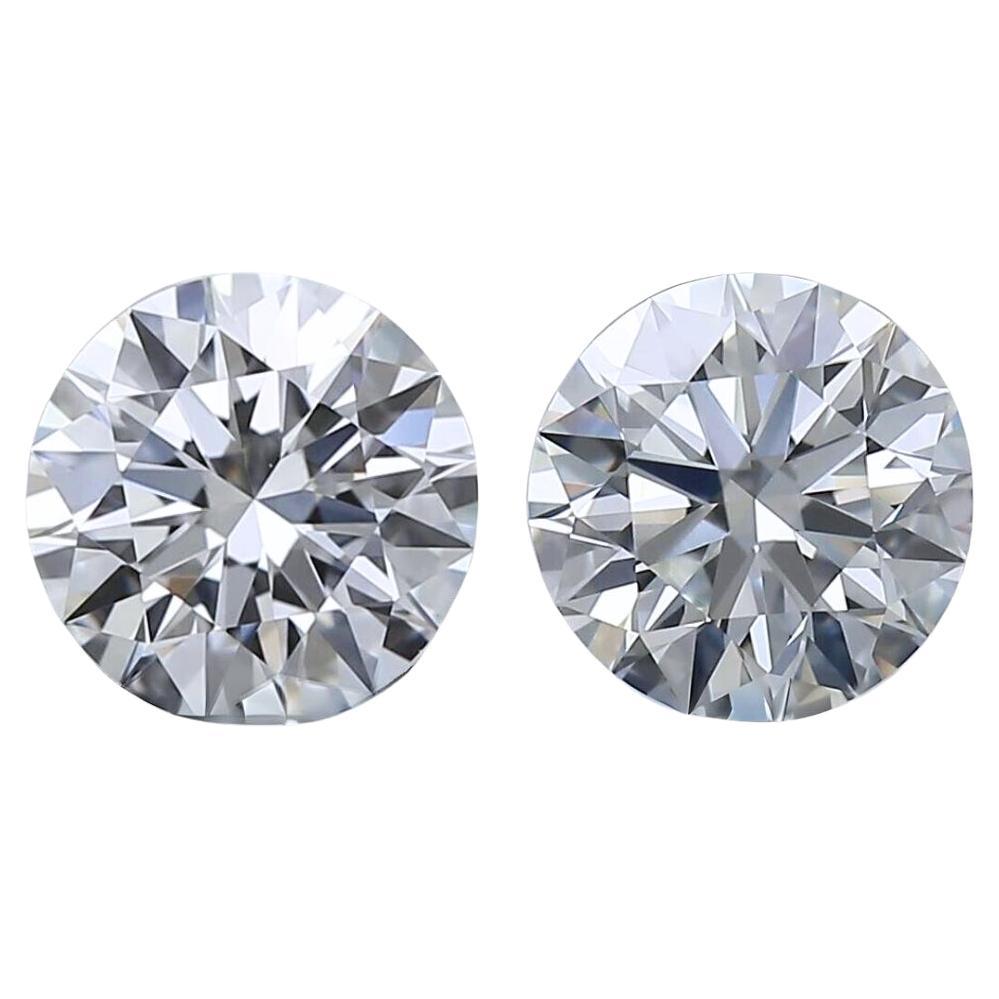 Pristine 1.03ct Triple Excellent Ideal Cut Pair of Round Diamonds - GIA ...