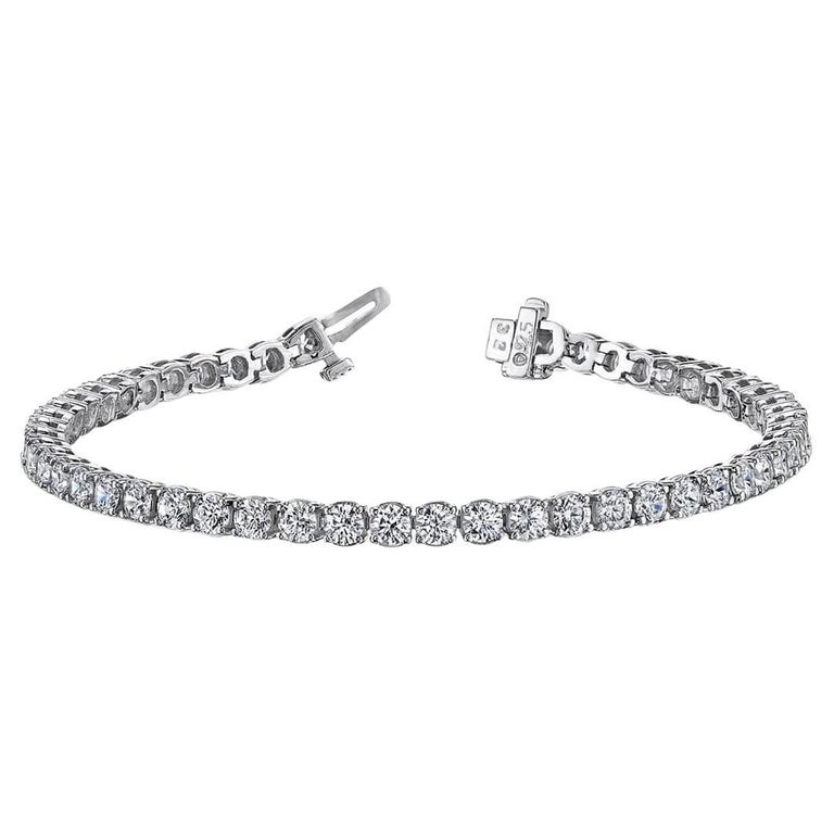Sparkling 10.26 Carat Round Diamond Tennis Bracelet in 14k White Gold For Sale at 1stDibs