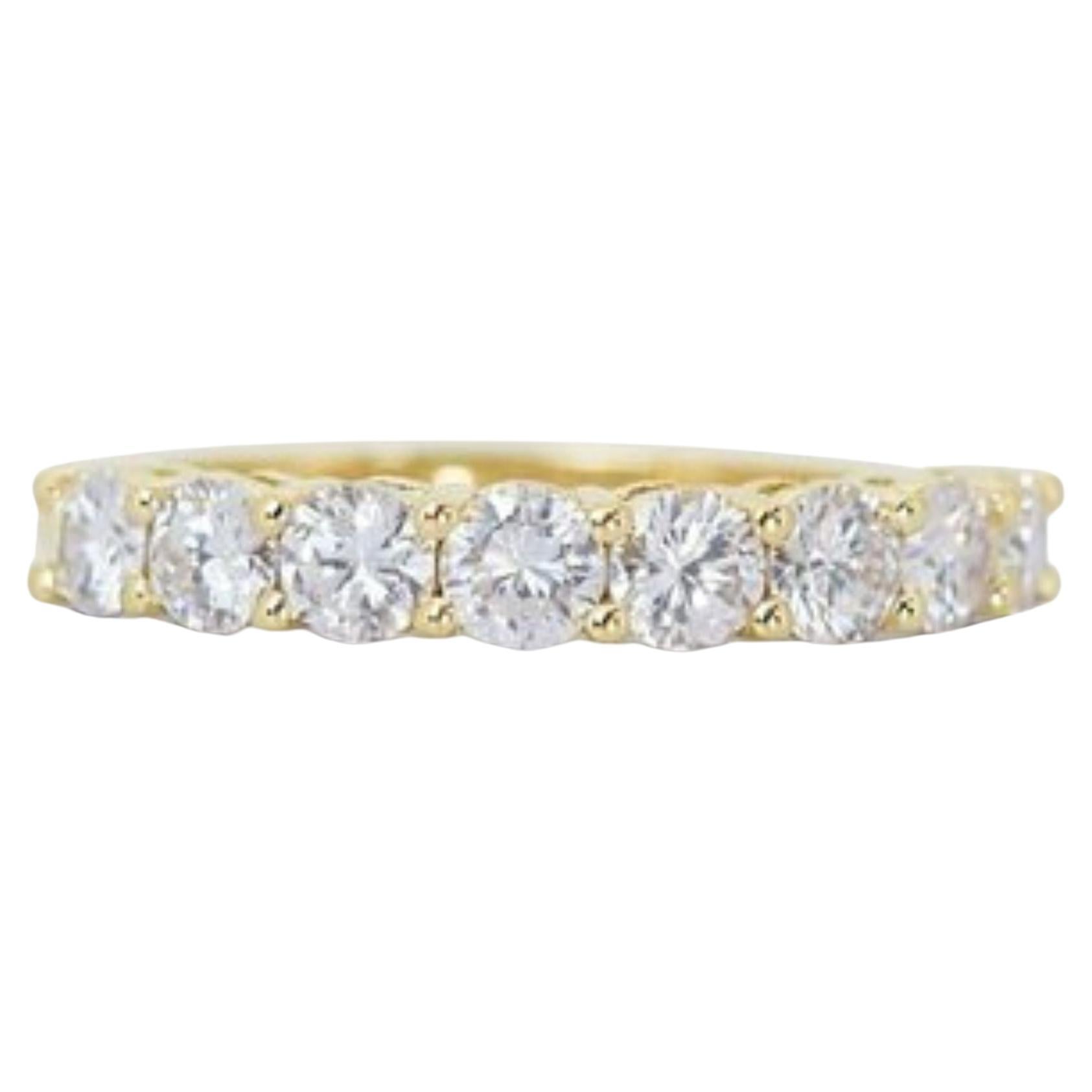 Sparkling 1.27ct Round Brilliant Half Eternity Diamond Ring in 18K ...