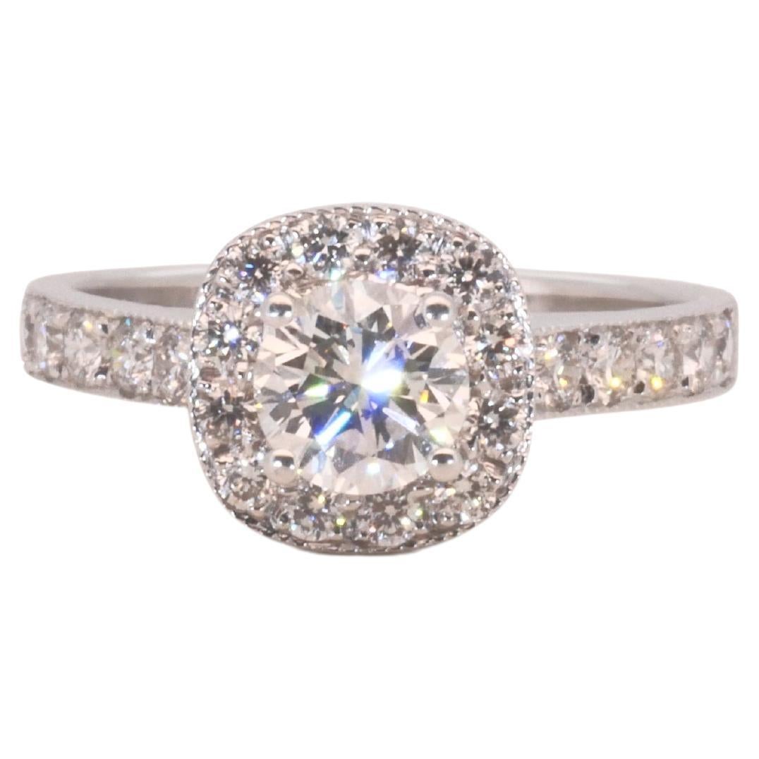 Beautiful 18k White Gold Pave Ring with 0.73 Carat Weight of Natural ...