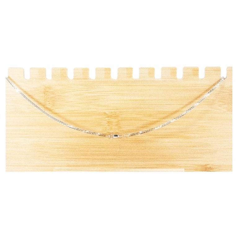 Sparkling 18K White Gold Long Chain For Sale at 1stDibs